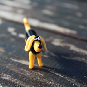 Glass Brown Puppy Dog, Hand Blown Glass, Miniature Dog, Murano Glass ...