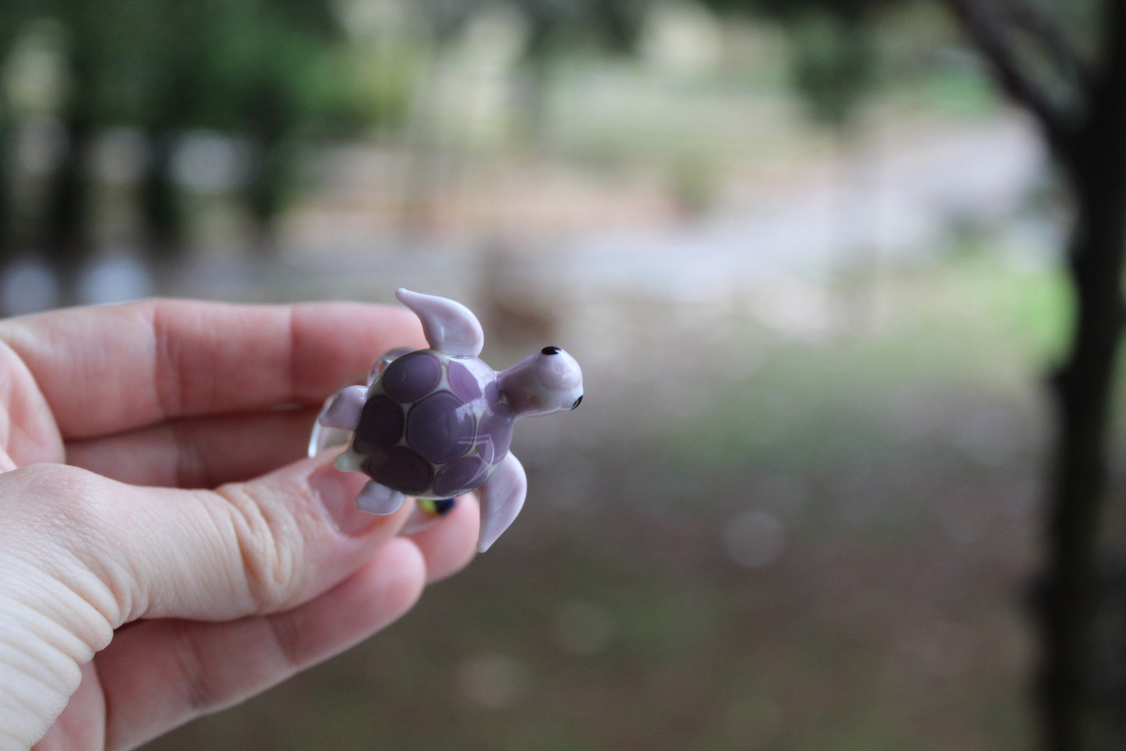 Purple Flying Baby Sea Turtle, Flying Turtle, Hand Blown Glass Sea ...