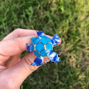 Blue Baby Sea Turtle, Hand Blown Art, Glass Sea Turtle, Flying Turtle ...