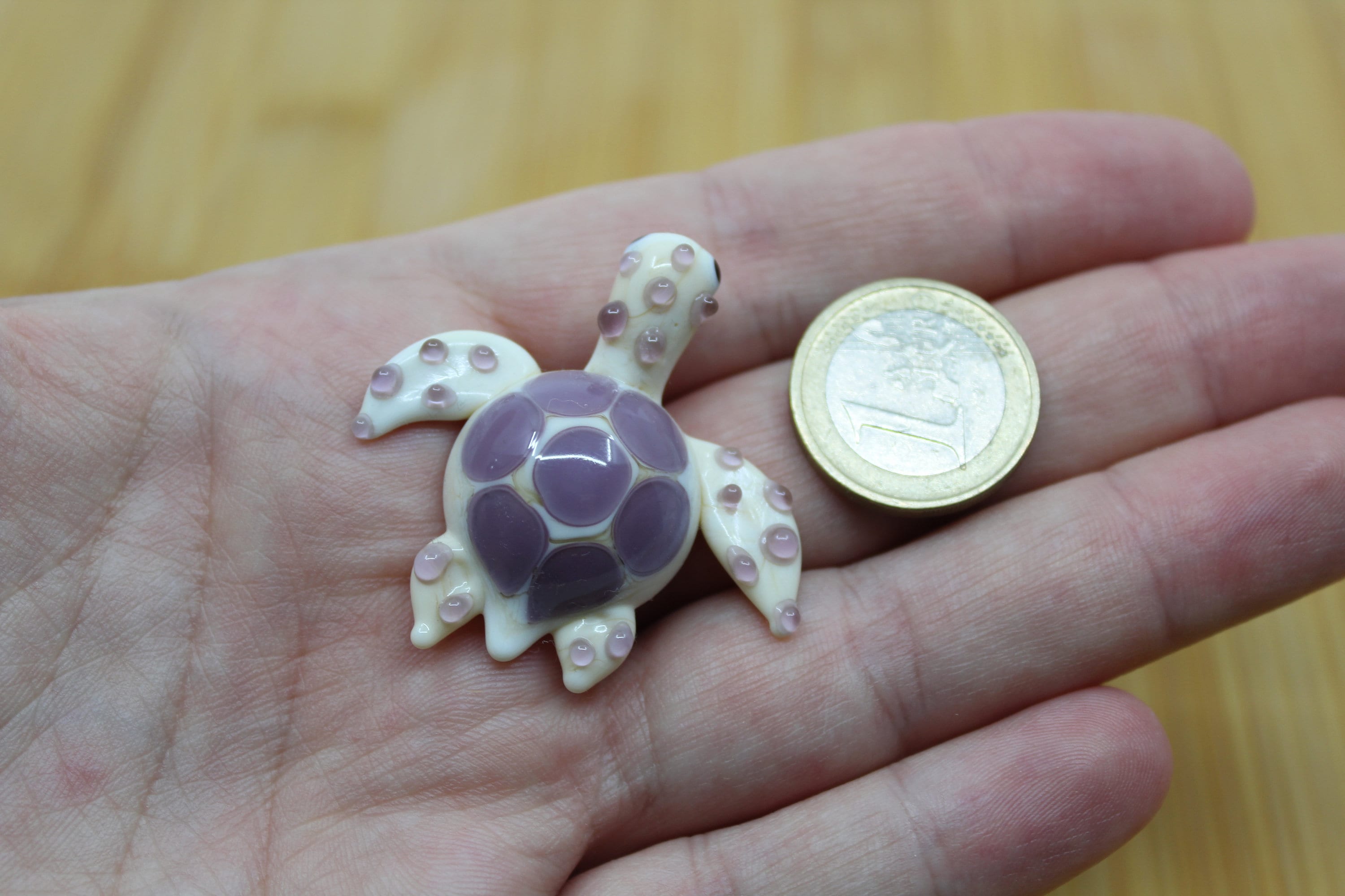 Purple Spotted Sea Turtle, Colored Glass Turtle, Christmas Gift, Hand ...