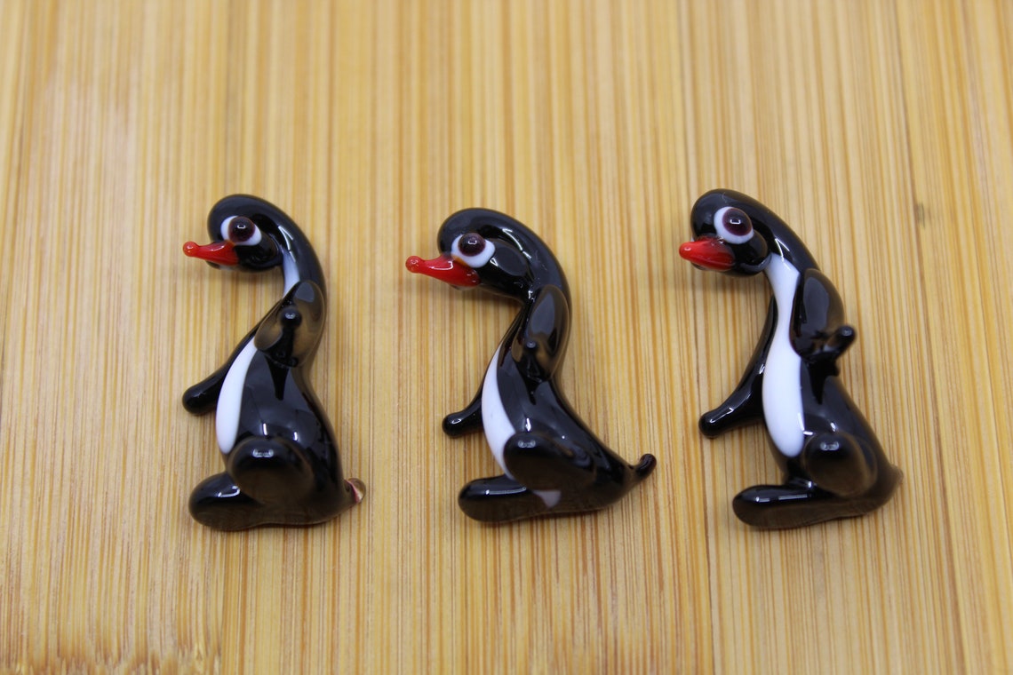 Glass Penguin Figurine Art Glass Penguin Hand Blown Glass - Etsy