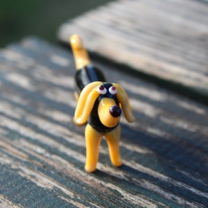 Glass Brown Puppy Dog, Hand Blown Glass, Miniature Dog, Murano Glass ...