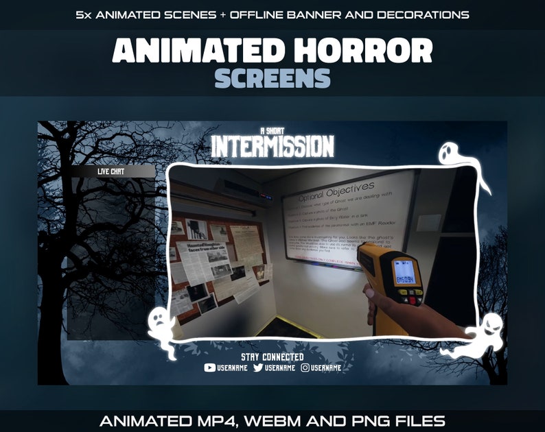 Animated Horror Twitch Screens: Dark Spooky Scary Halloween Stream ...