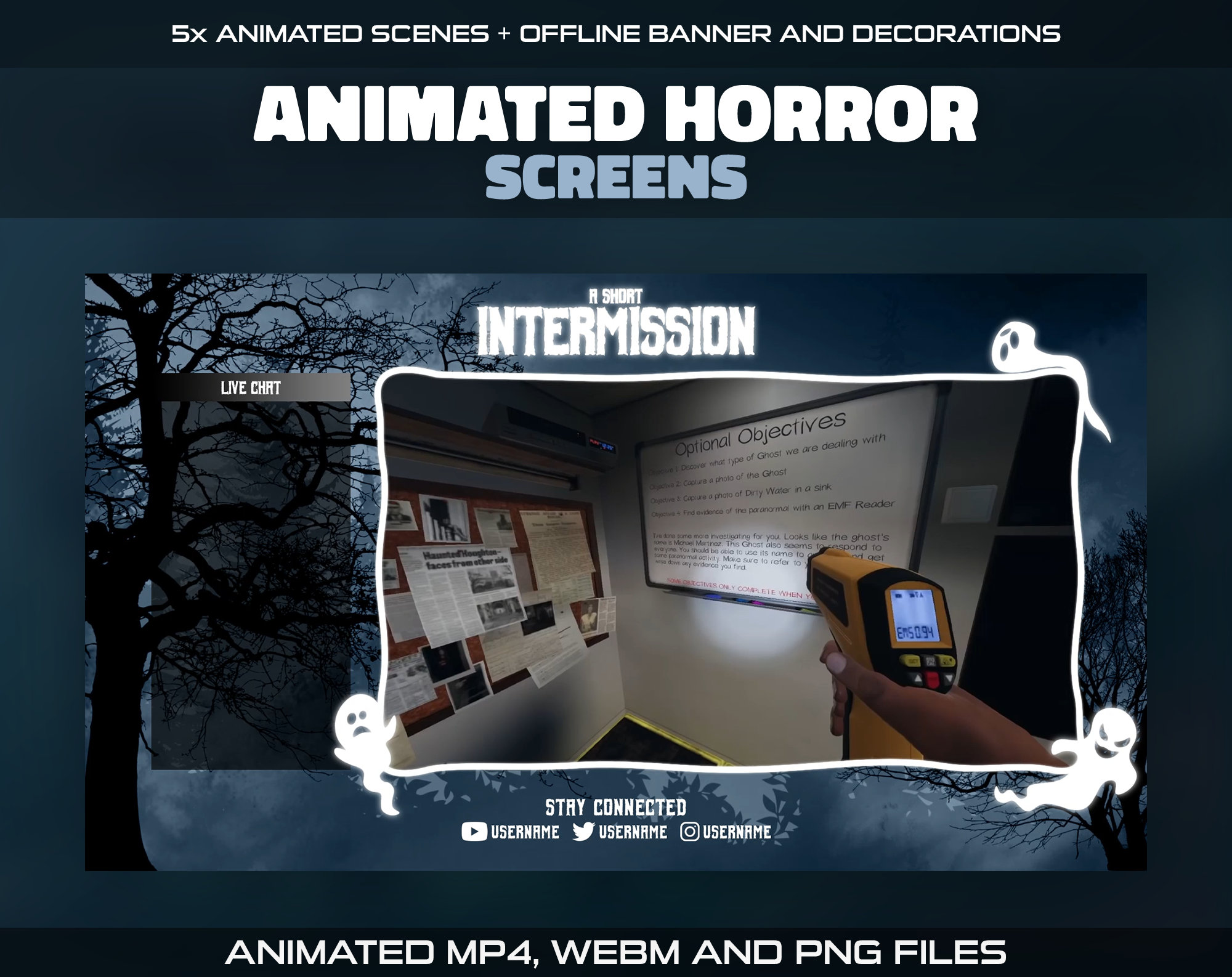 Animated Horror Twitch Screens: Dark Spooky Scary Halloween Stream ...