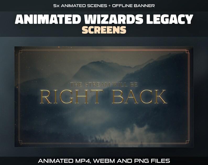 Animated Wizards Legacy Twitch Screens: Dark Mystic Fantasy Stream ...