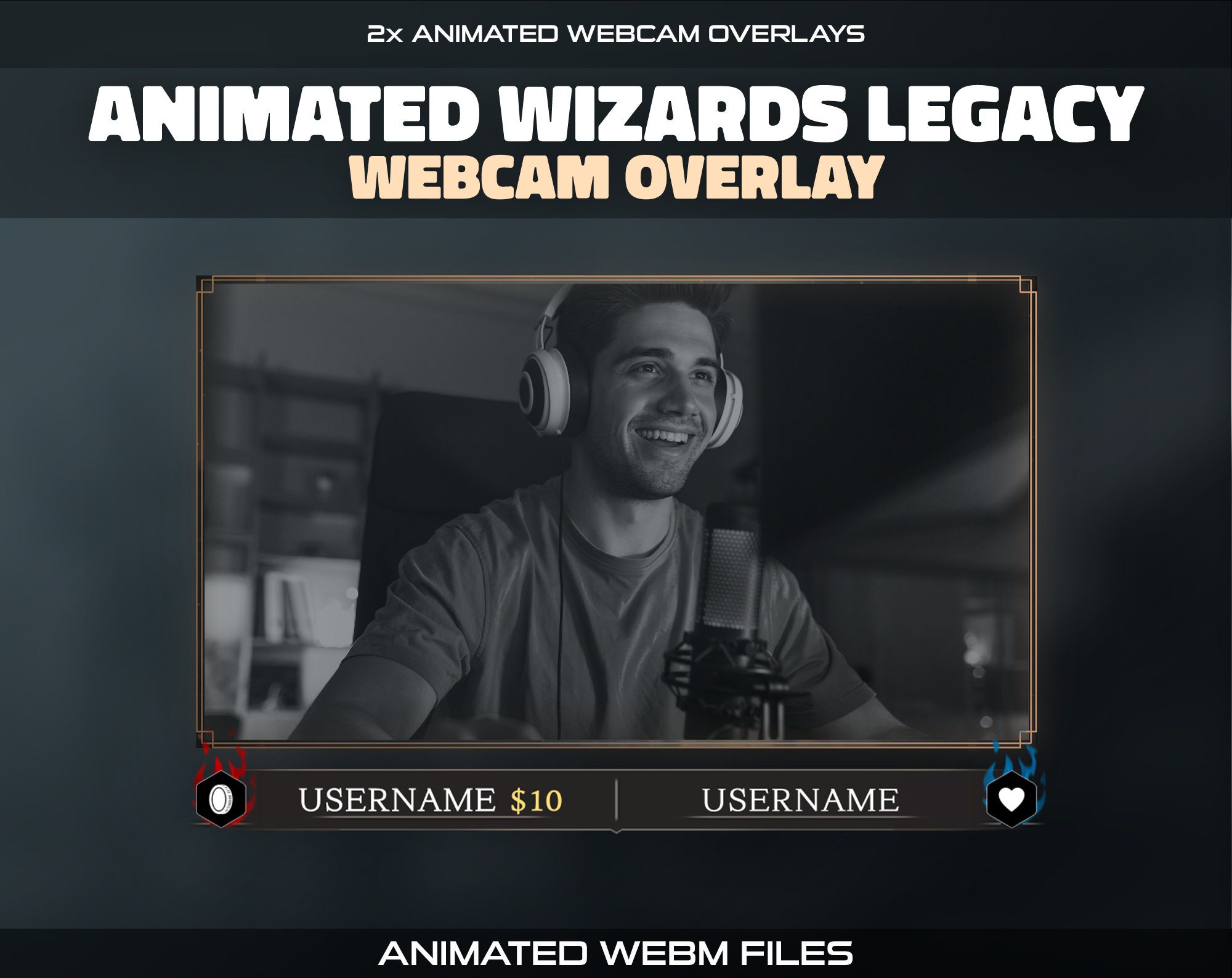 Animated Wizards Legacy Twitch Webcam Overlay Victorian Magic Fantasy ...