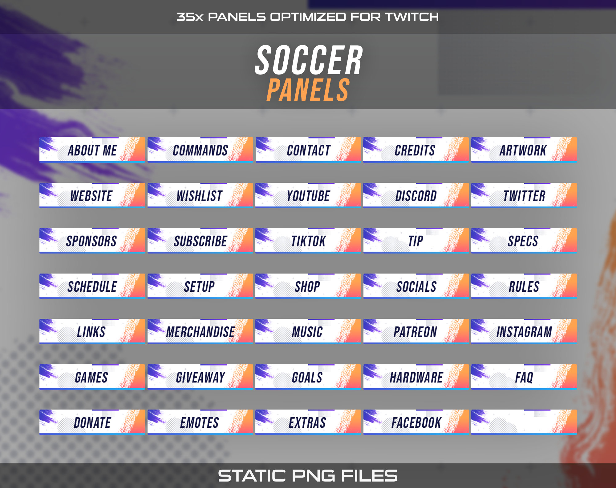 Animated Soccer Twitch Overlay Package for Streamers | White Football ...