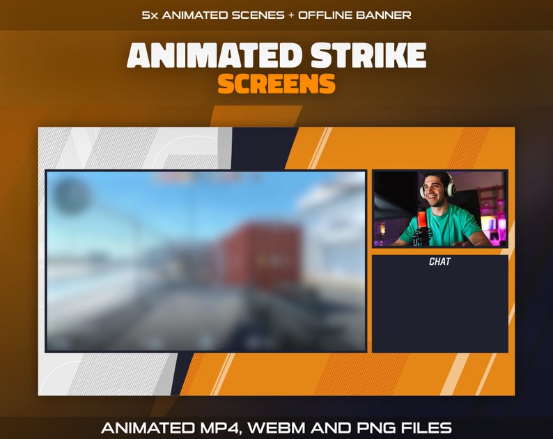 Animated Strike Twitch Screens Overlay Pack for Streamers - Etsy