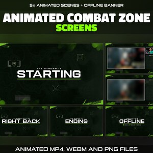 Animated Combat Zone Twitch Overlay Package for Streamers | Modern ...