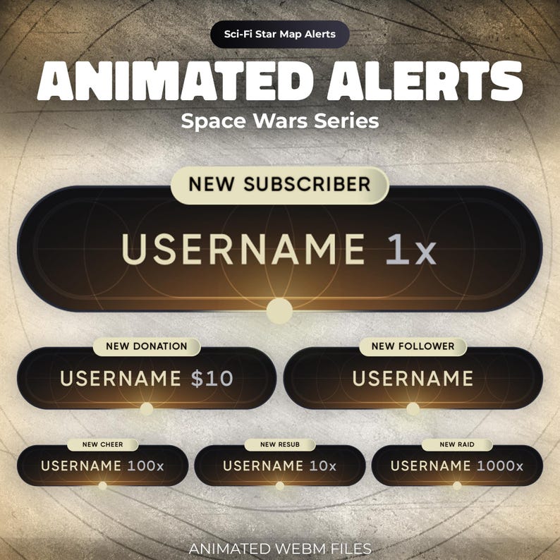 Space Wars Twitch Alerts: Animated Dark Galaxy Star Map Stream Overlay ...