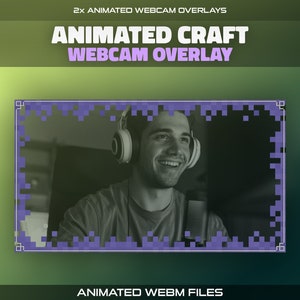 Animated Craft Pixel Webcam Overlay: Retro Stream Facecam Border (.WEBM ...