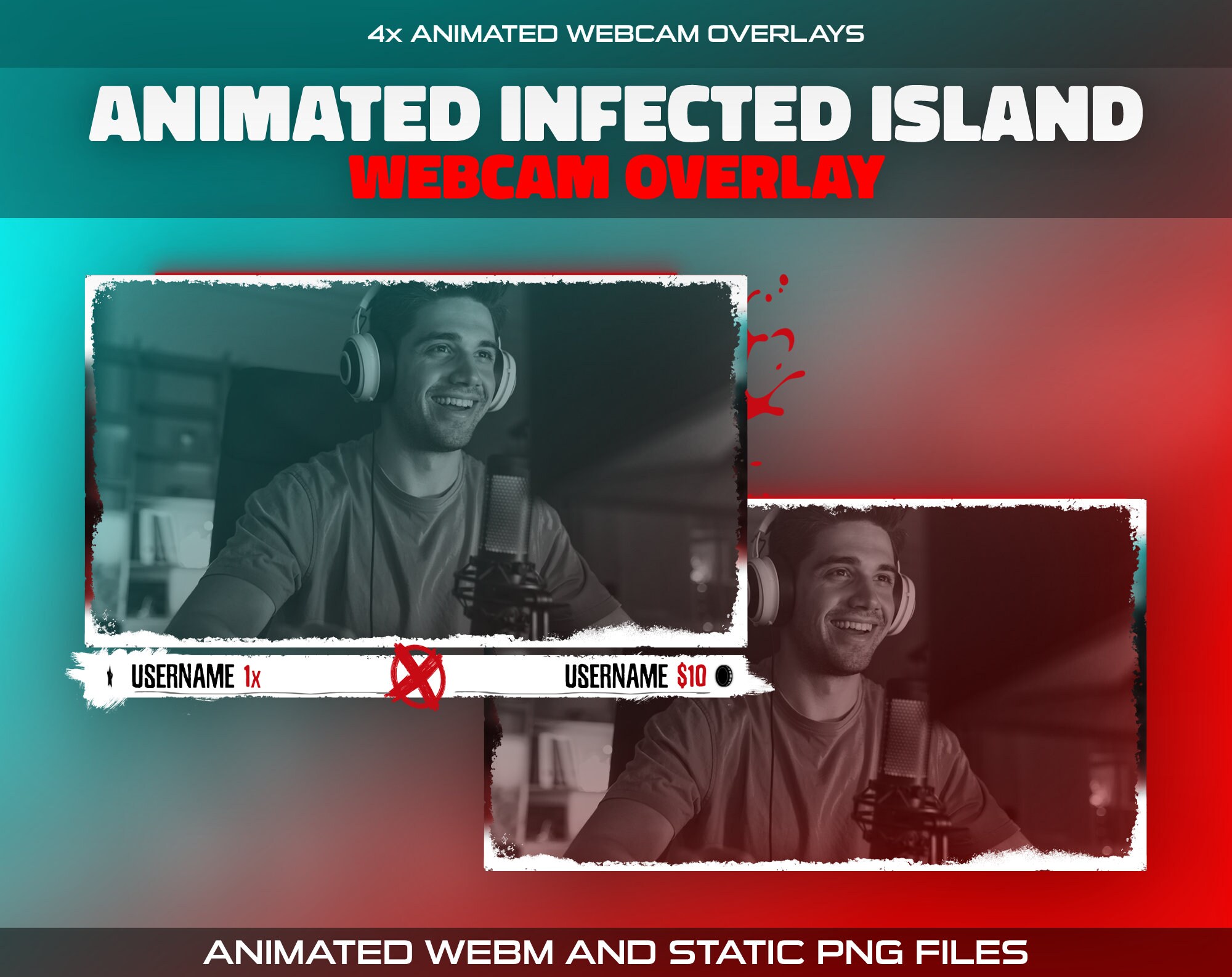 Animated Black Twitch Webcam Overlay: Dark Halloween Horror Stream ...