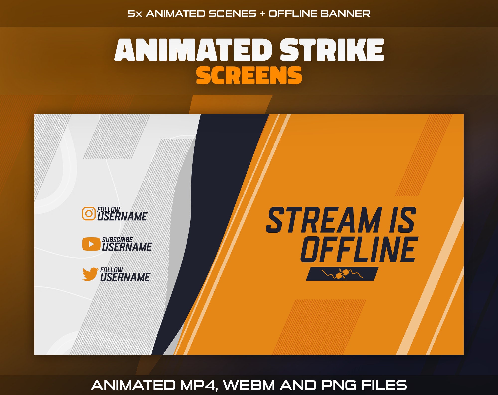 Animated Strike Twitch Screens Overlay Pack for Streamers | Clean ...