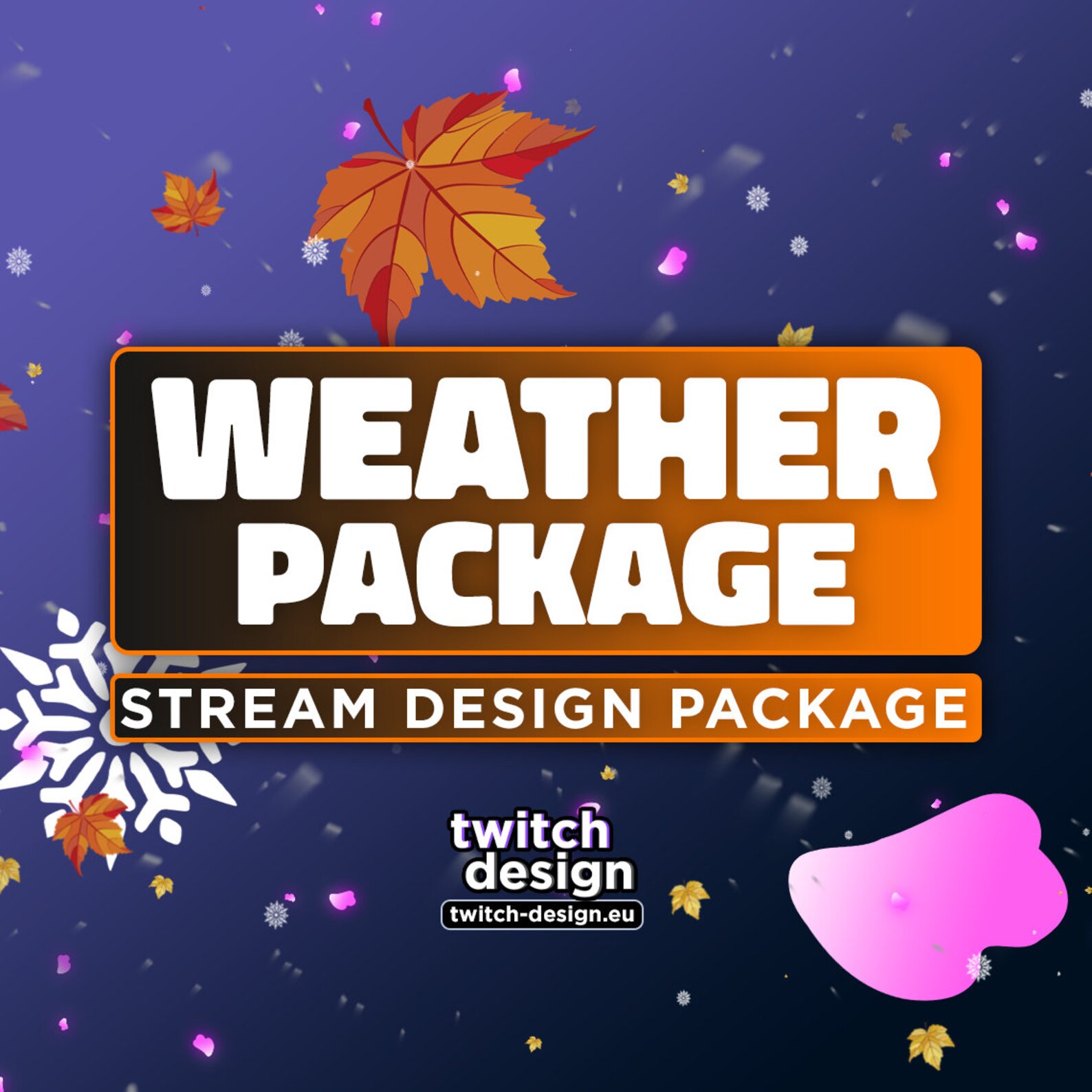 Animated Weather Twitch Overlay Package Cherry Blossom, Maple Leaves ...