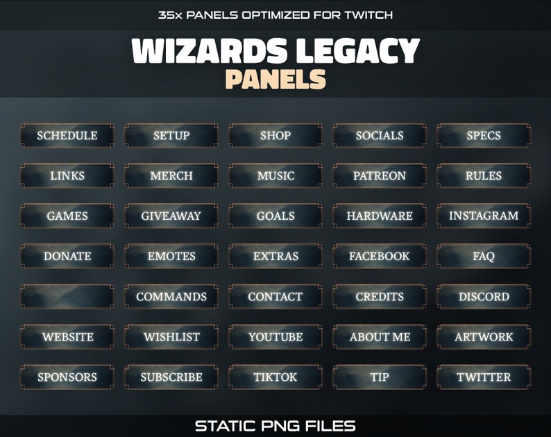 Animated Wizards Legacy Twitch Overlay Package for Streamers | Magic ...