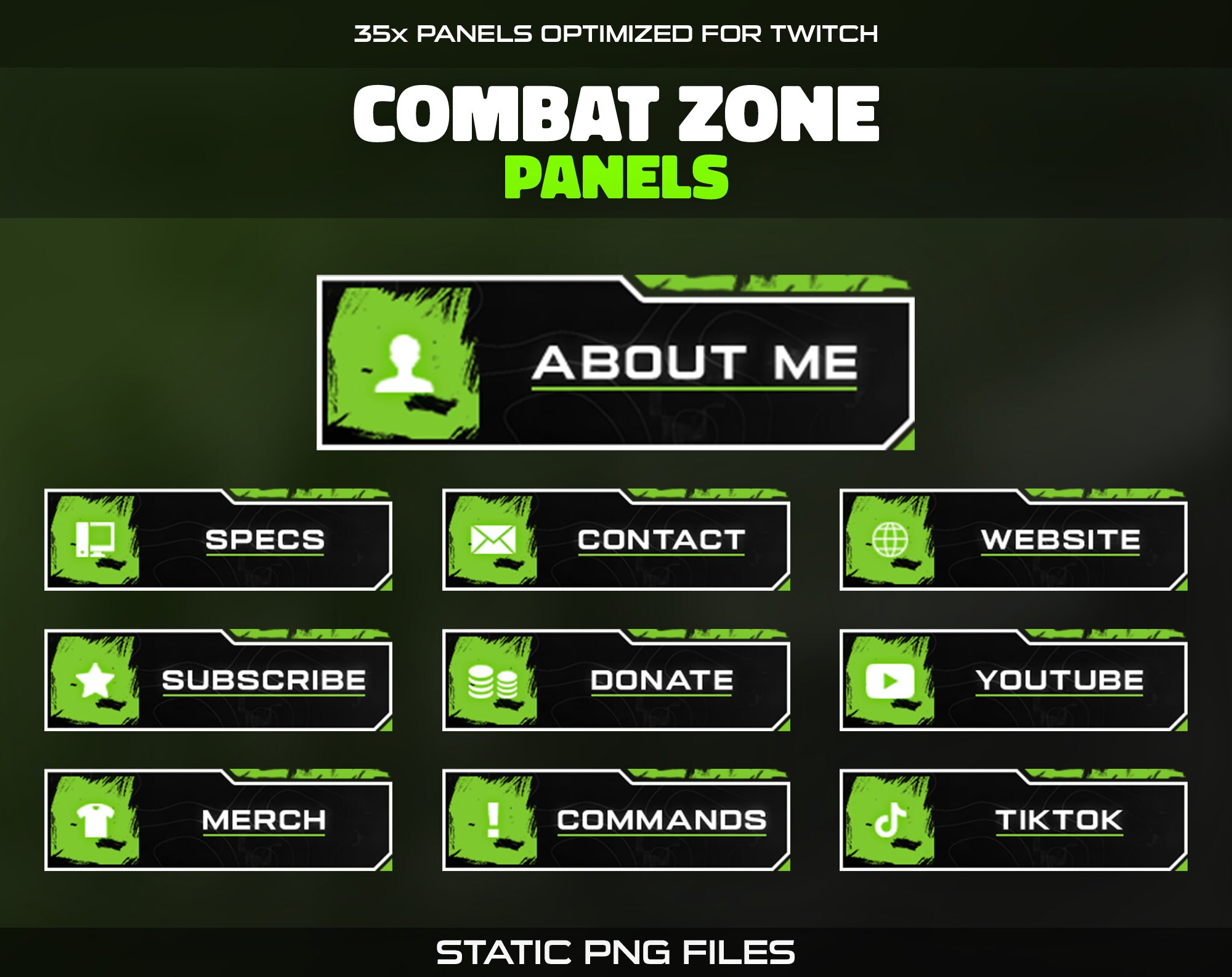 Combat Zone Twitch Panels | 35x Stream Panels for War Shooter Streamers ...