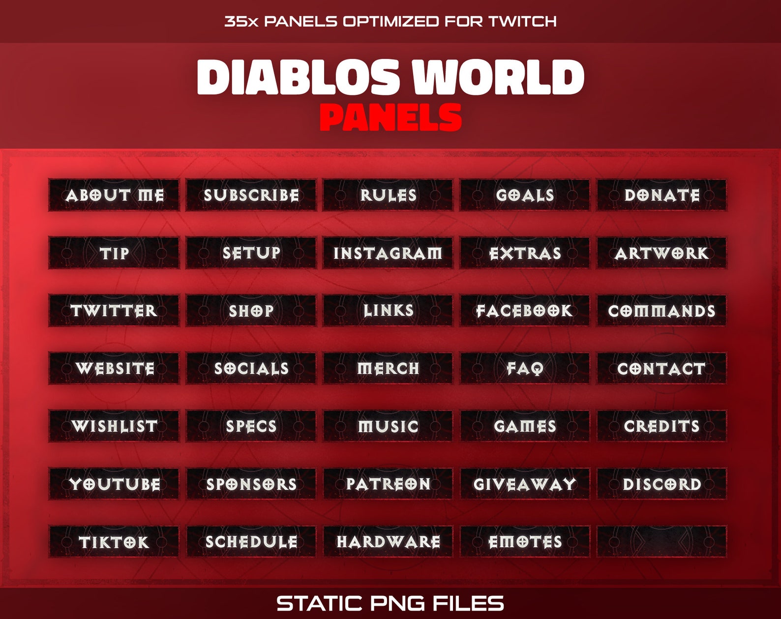 Animated Diablos World Twitch Overlay Package for Streamers Dark Horror ...