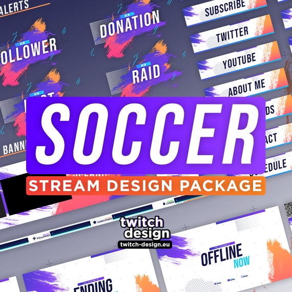 Animated Soccer Twitch Overlay Package for Streamers - Etsy UK