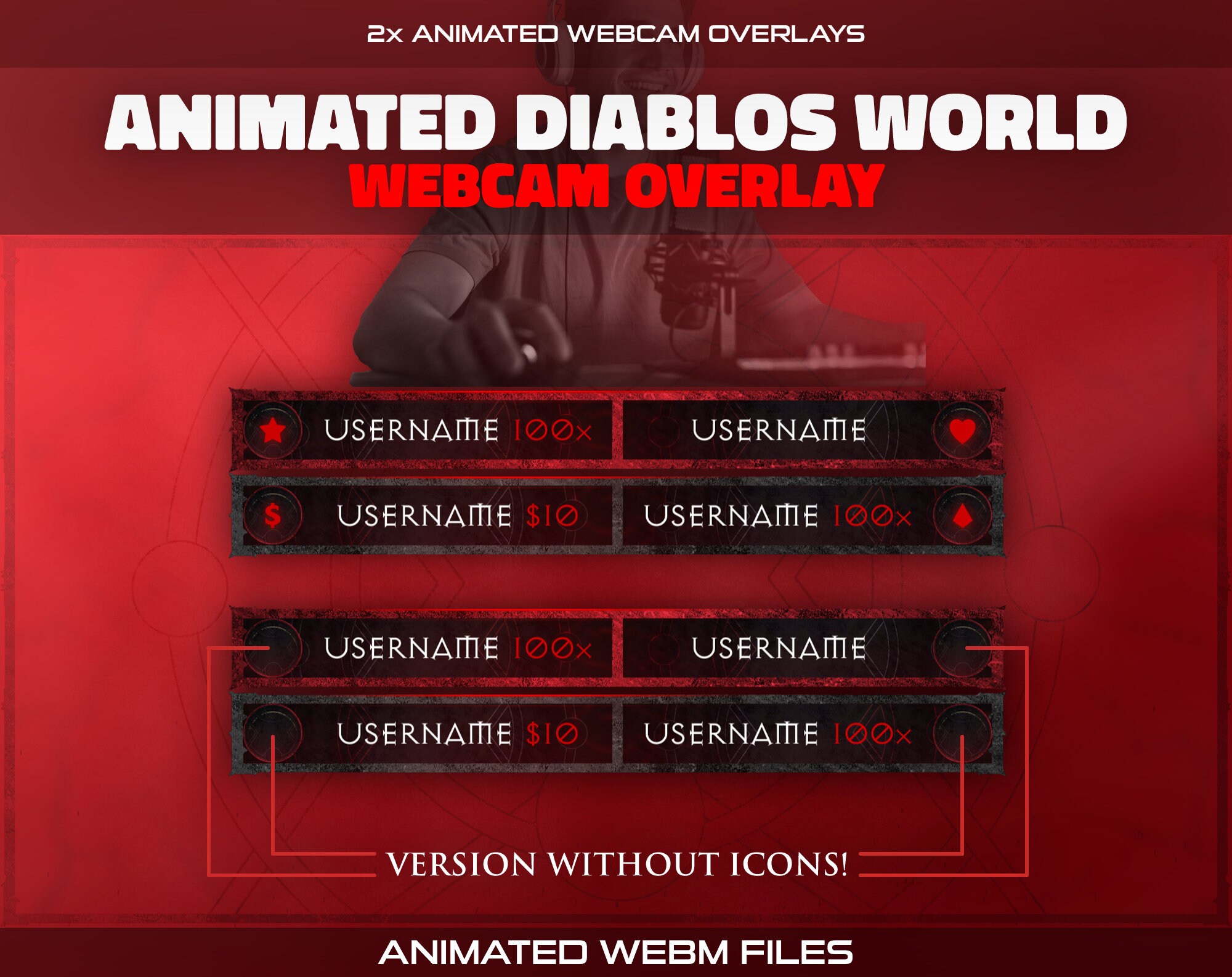 Animated Diablos World Twitch Overlay Package for Streamers | Dark ...