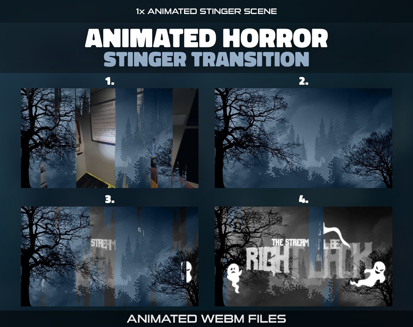 Animated Horror Twitch Overlay Package for Streamers Dark Spooky Scary ...