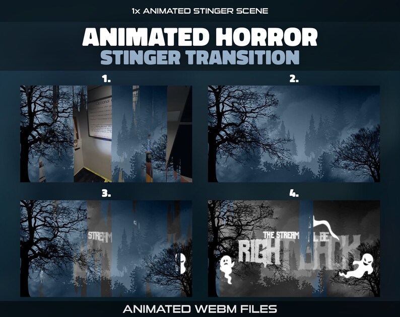 Animated Horror Twitch Overlay Package for Streamers Dark Spooky Scary ...