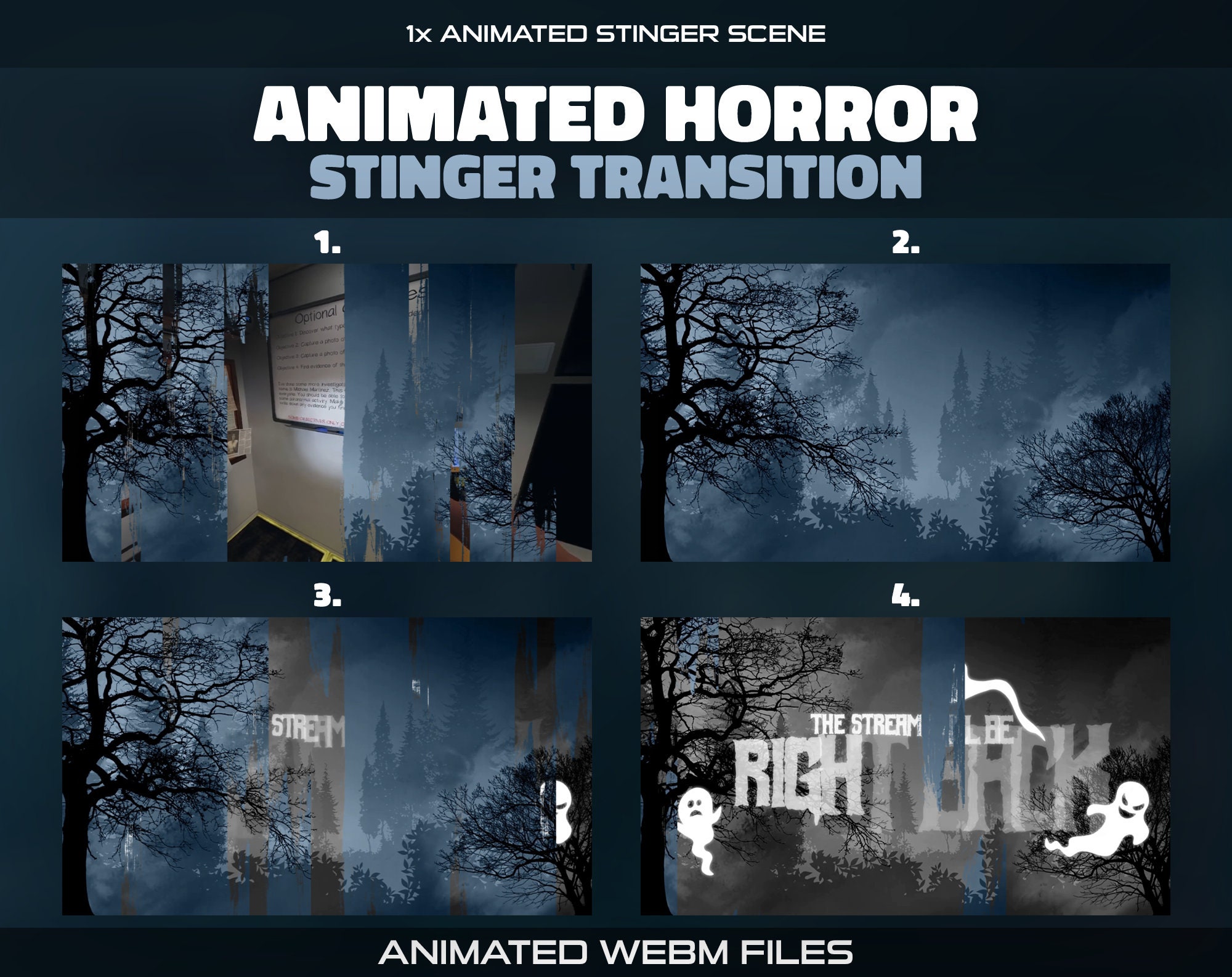Animated Horror Twitch Overlay Package for Streamers Dark Spooky Scary ...