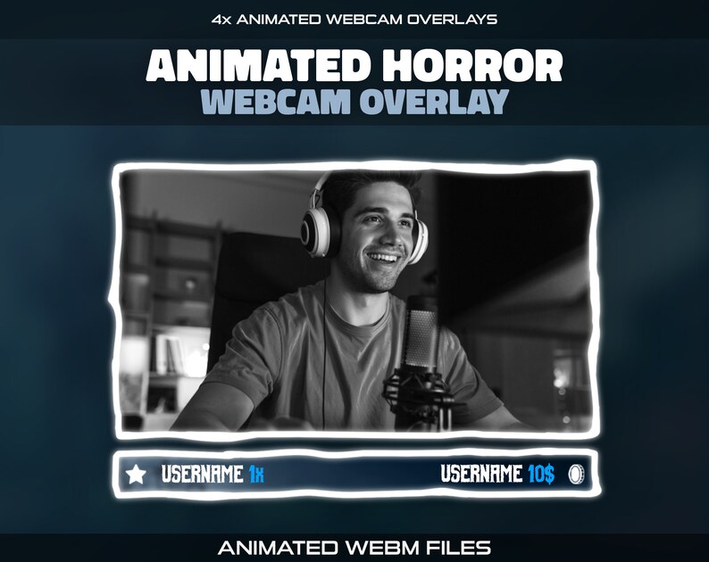 Animated Horror Ghost Twitch Webcam Overlay: Halloween Stream Overlay ...