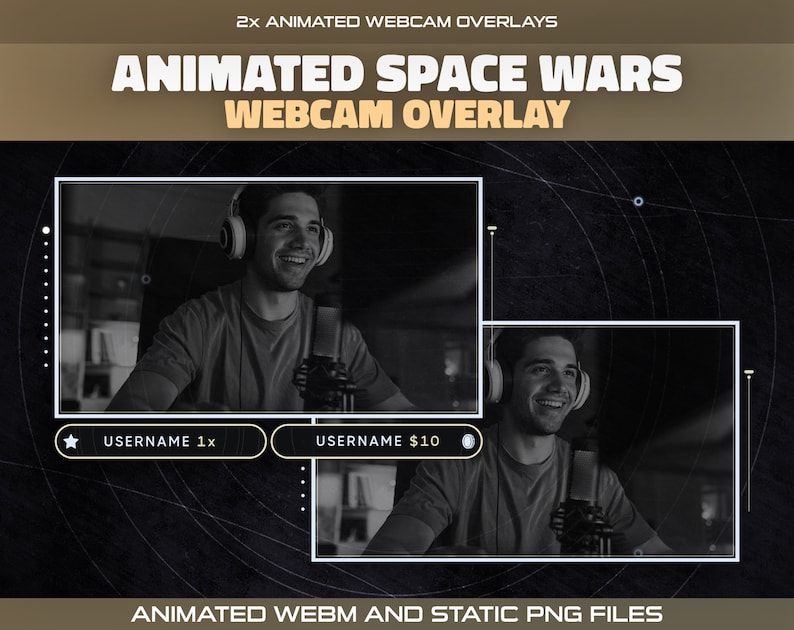 Animated Space Wars Twitch Overlay Package for Streamers | Dark Mystery ...