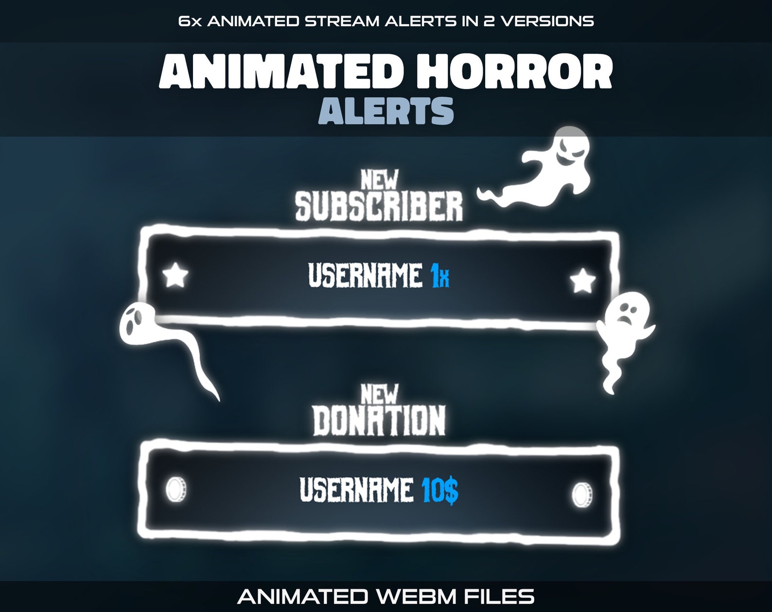 Animated Horror Twitch Overlay Package for Streamers Dark Spooky Scary ...