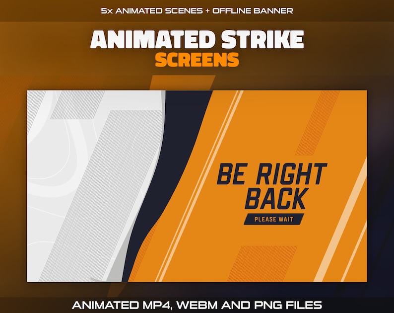 Animated Strike Twitch Screens Overlay Pack for Streamers | Clean ...