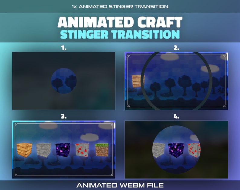 Animated Craft Twitch Overlay Package for Streamers | Retro Pixel ...