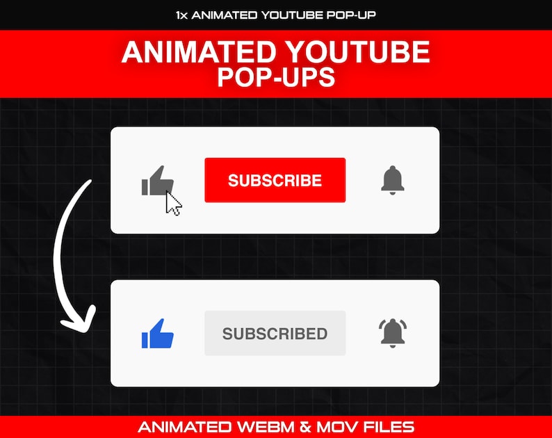 Animated Youtube Subscribe Button Pop-up Overlay for Twitch Streamers ...