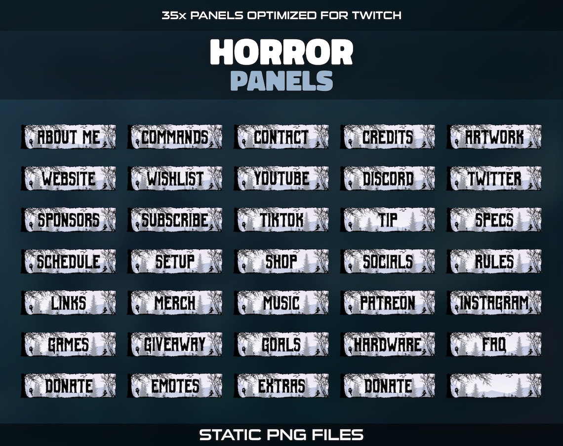 Animated Horror Twitch Overlay Package for Streamers Dark Spooky Scary ...
