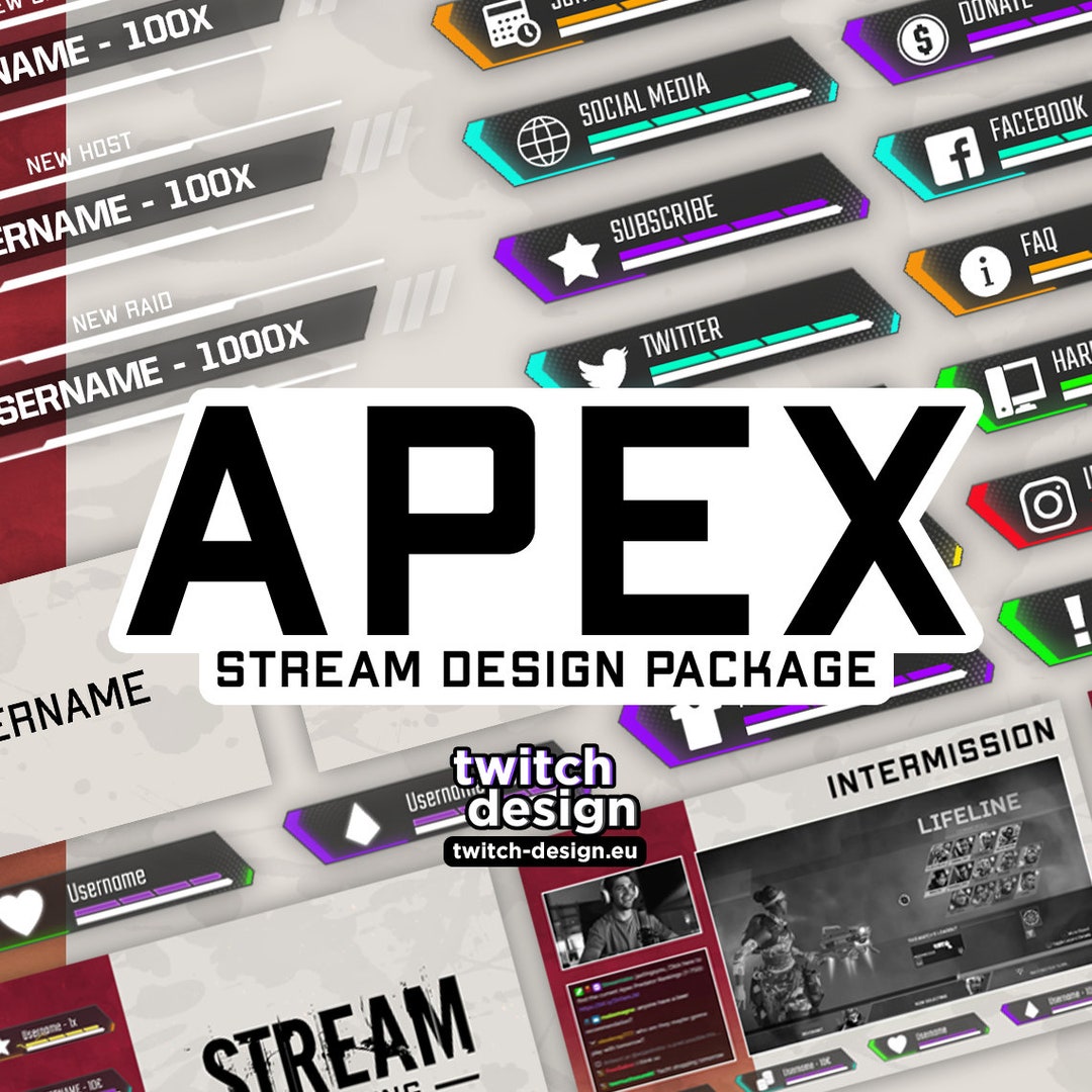 Animated Apex Twitch Overlay Package for Apex Streamers | Webcam ...