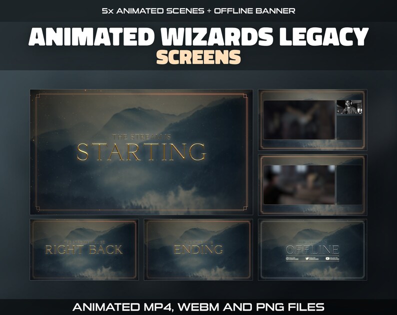 Animated Wizards Legacy Twitch Screens for Streamers Magic Witch ...