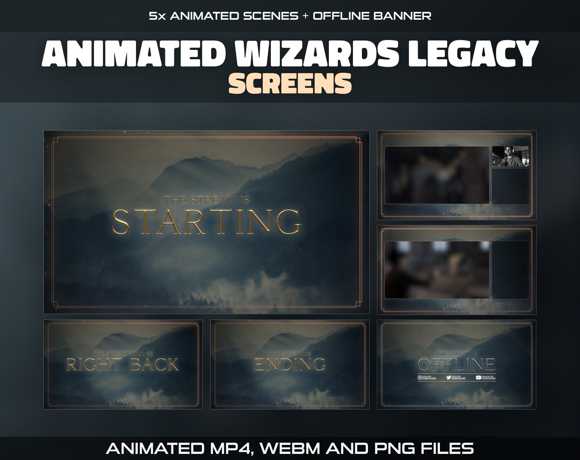 Animated Wizards Legacy Twitch Screens: Dark Mystic Fantasy Stream ...