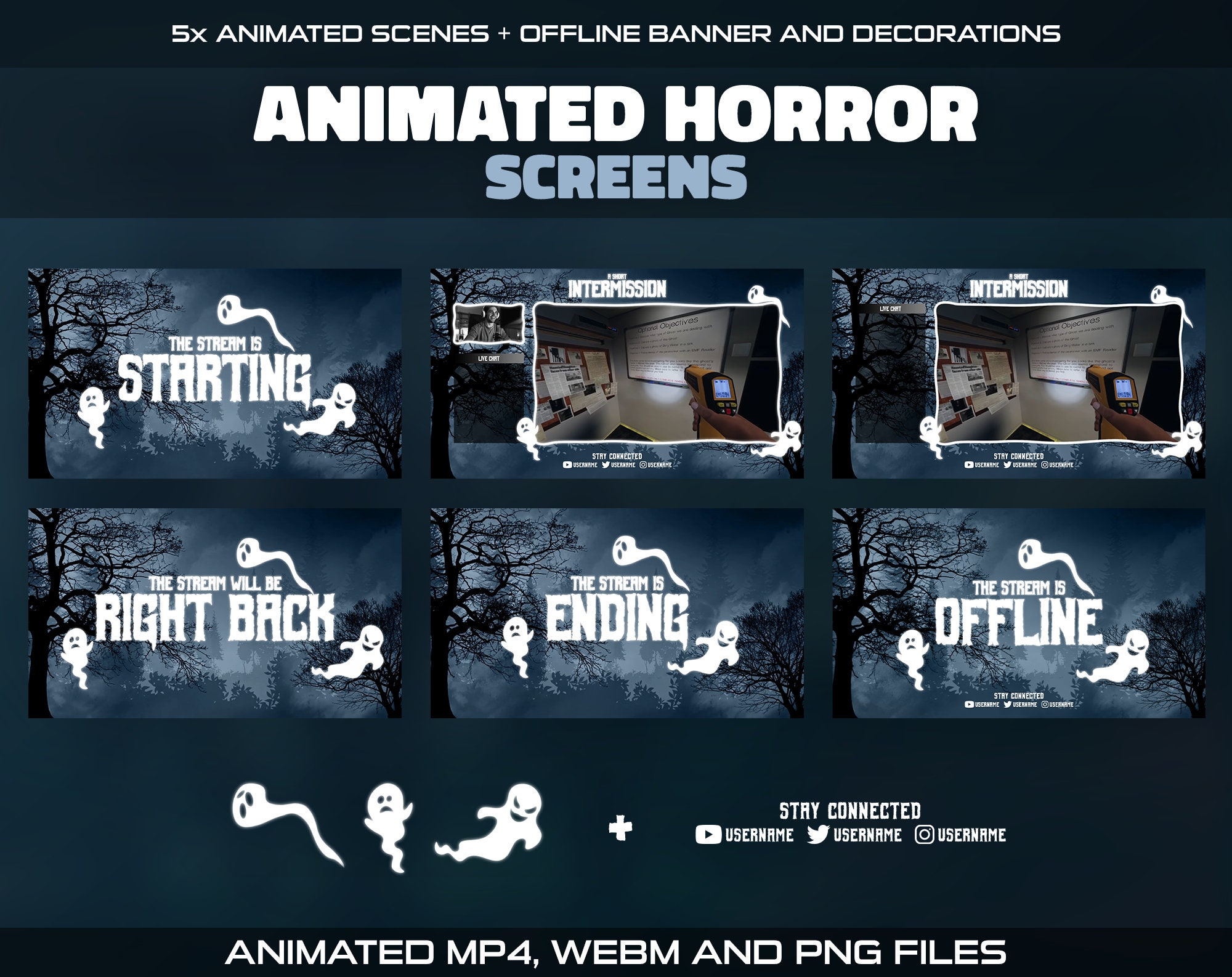 Animated Horror Twitch Screens: Dark Spooky Scary Halloween Stream ...