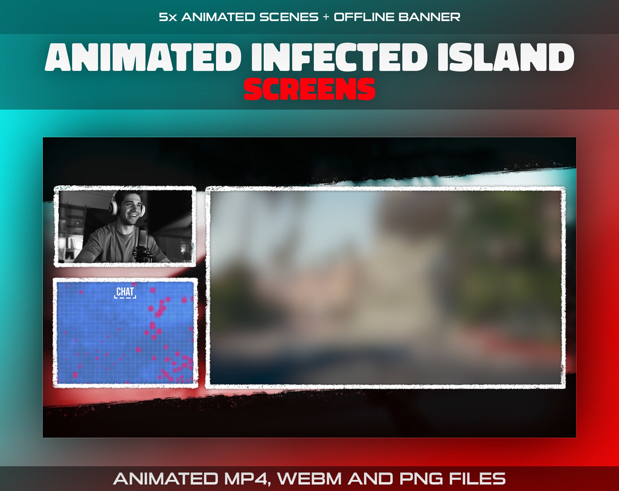 Animated Infected Island Twitch Stream Screens for Streamers Dark Dead ...