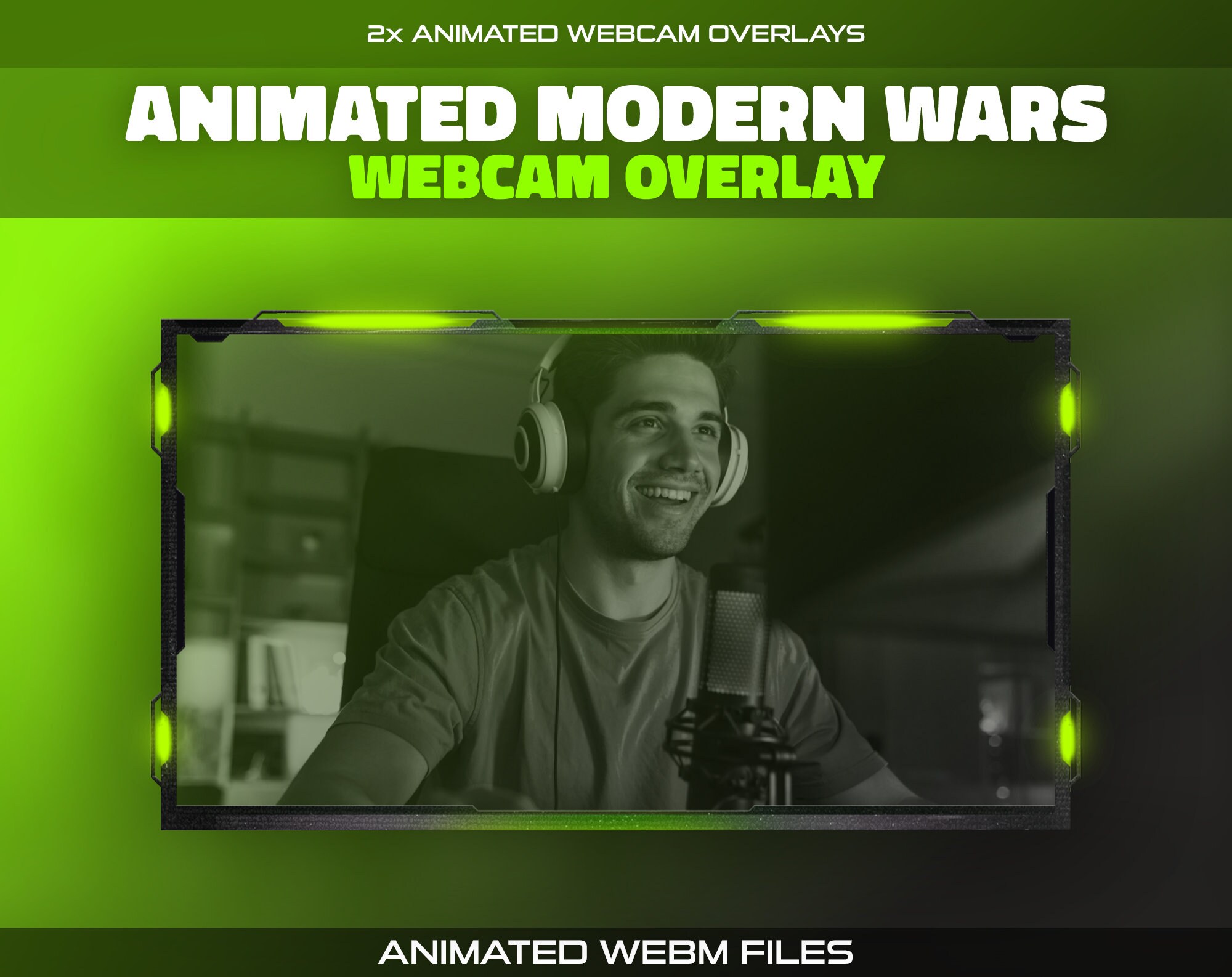 Animated Modern Wars Webcam Overlay Dark Frame for Shooter Games ...