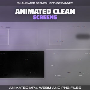 Animated Clean Twitch Screens: Dark Modern Stream Overlay for OBS ...