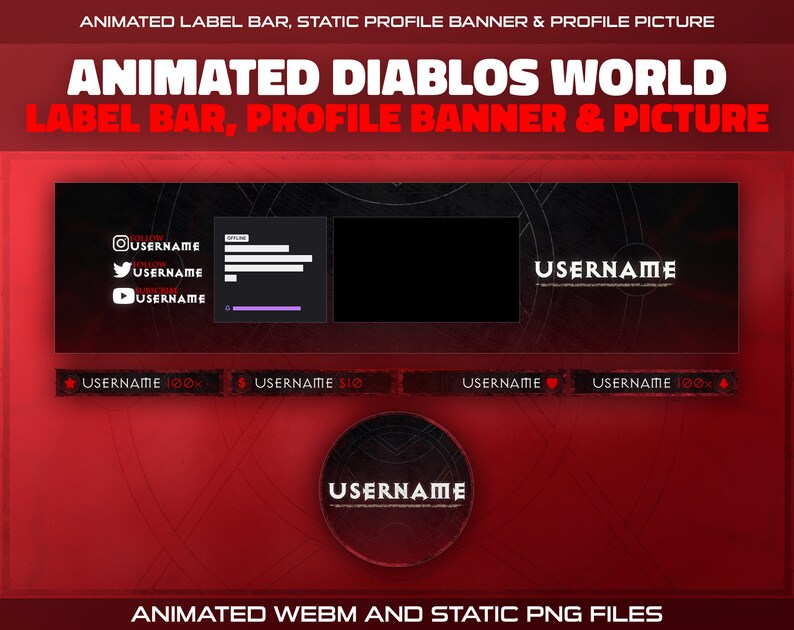Animated Diablos World Twitch Overlay Package for Streamers Dark Horror ...