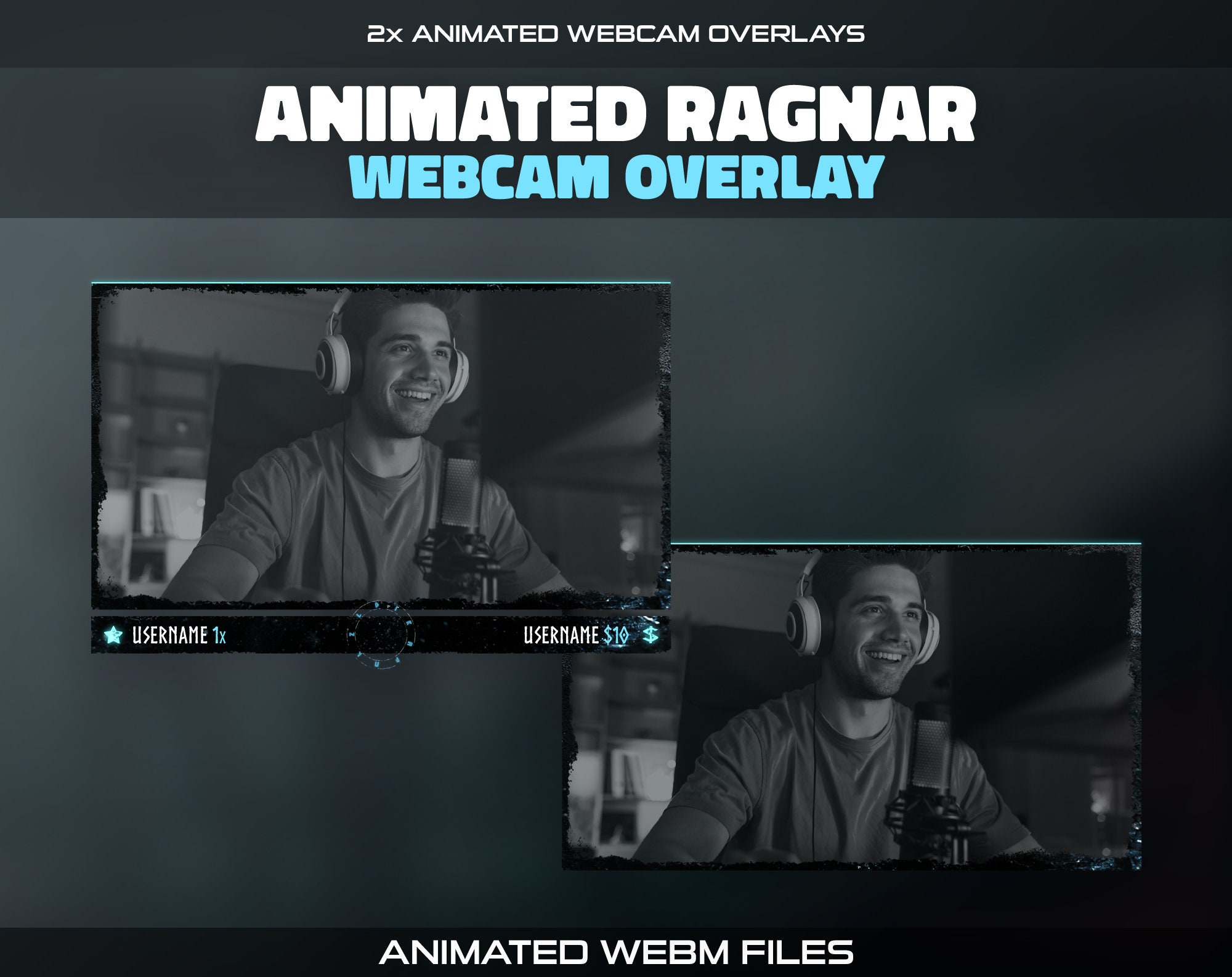 Animated Viking Twitch Webcam Overlay: Dark Frosty Norse Ragnar Stream ...