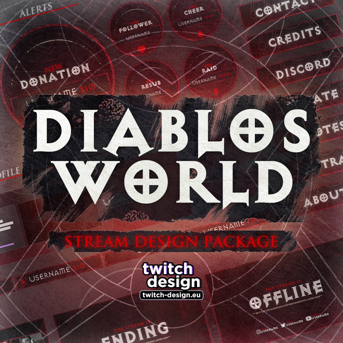 Animated Diablos World Twitch Overlay Package for Streamers Dark Horror ...