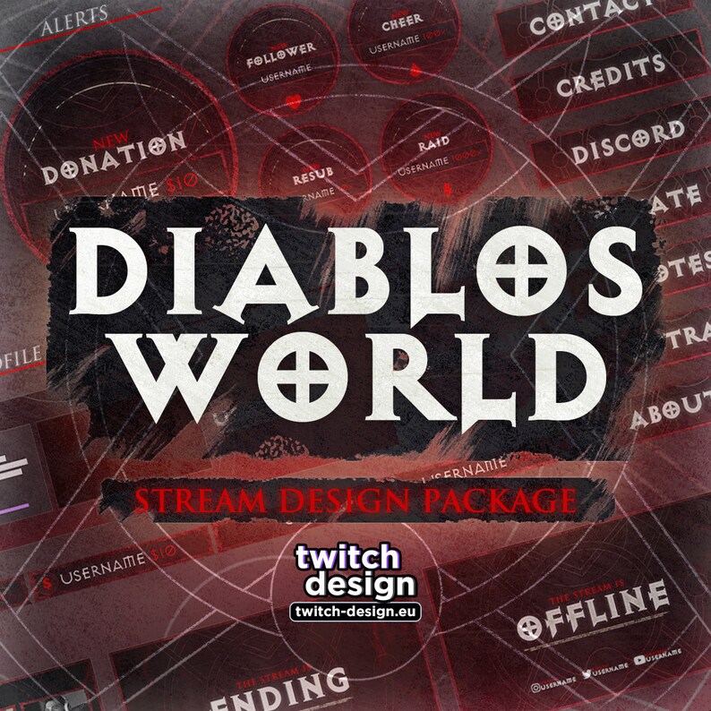 Animated Diablos World Twitch Overlay Package for Streamers | Dark ...