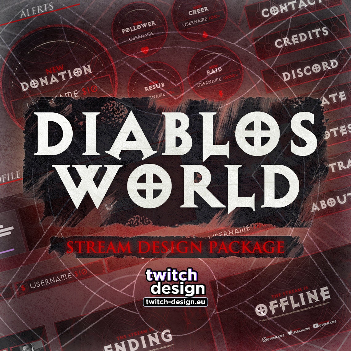 Animated Diablos World Twitch Overlay Package for Streamers | Dark ...