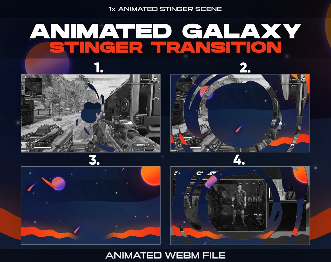 Space Twitch Stinger Transition Animated Galaxy Stream Transition ...