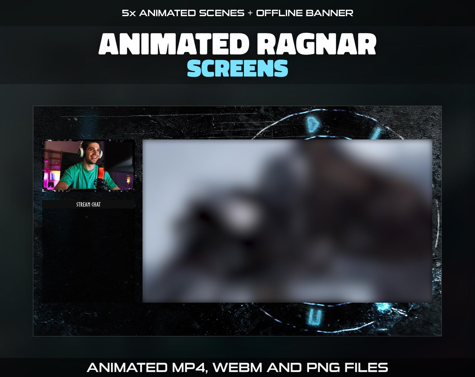 Animated Ragnar Twitch Overlay Package for Streamers | Dark Norse ...