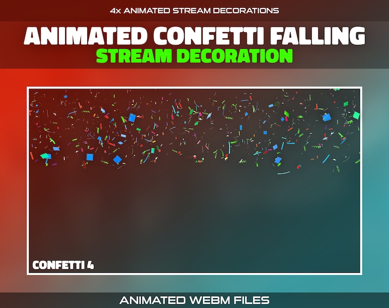 Animated Confetti Twitch Overlay: Stream Decoration Package for ...