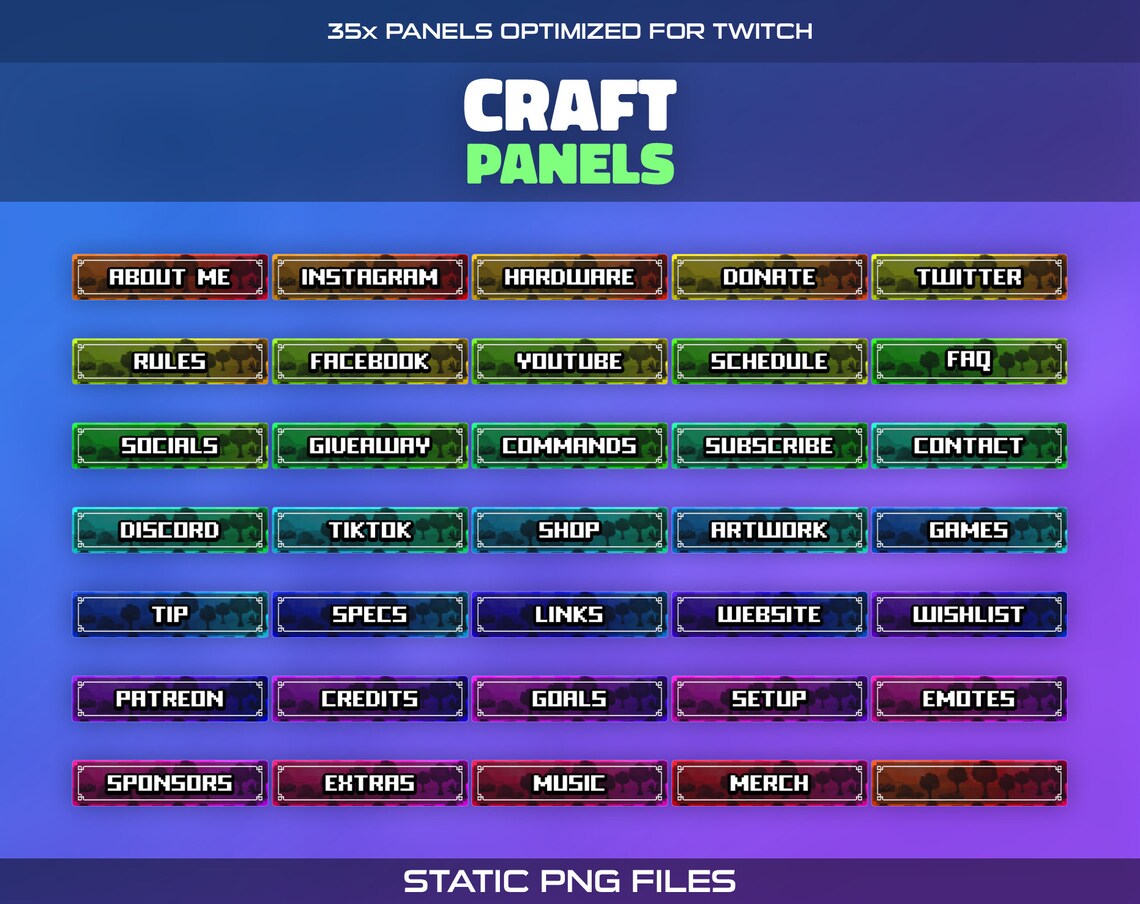 Animated Craft Twitch Overlay Package for Retro Games Streamers Pixel ...