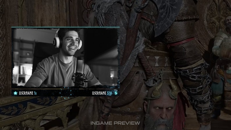 Animated Viking Twitch Webcam Overlay: Dark Frosty Norse Ragnar Stream ...